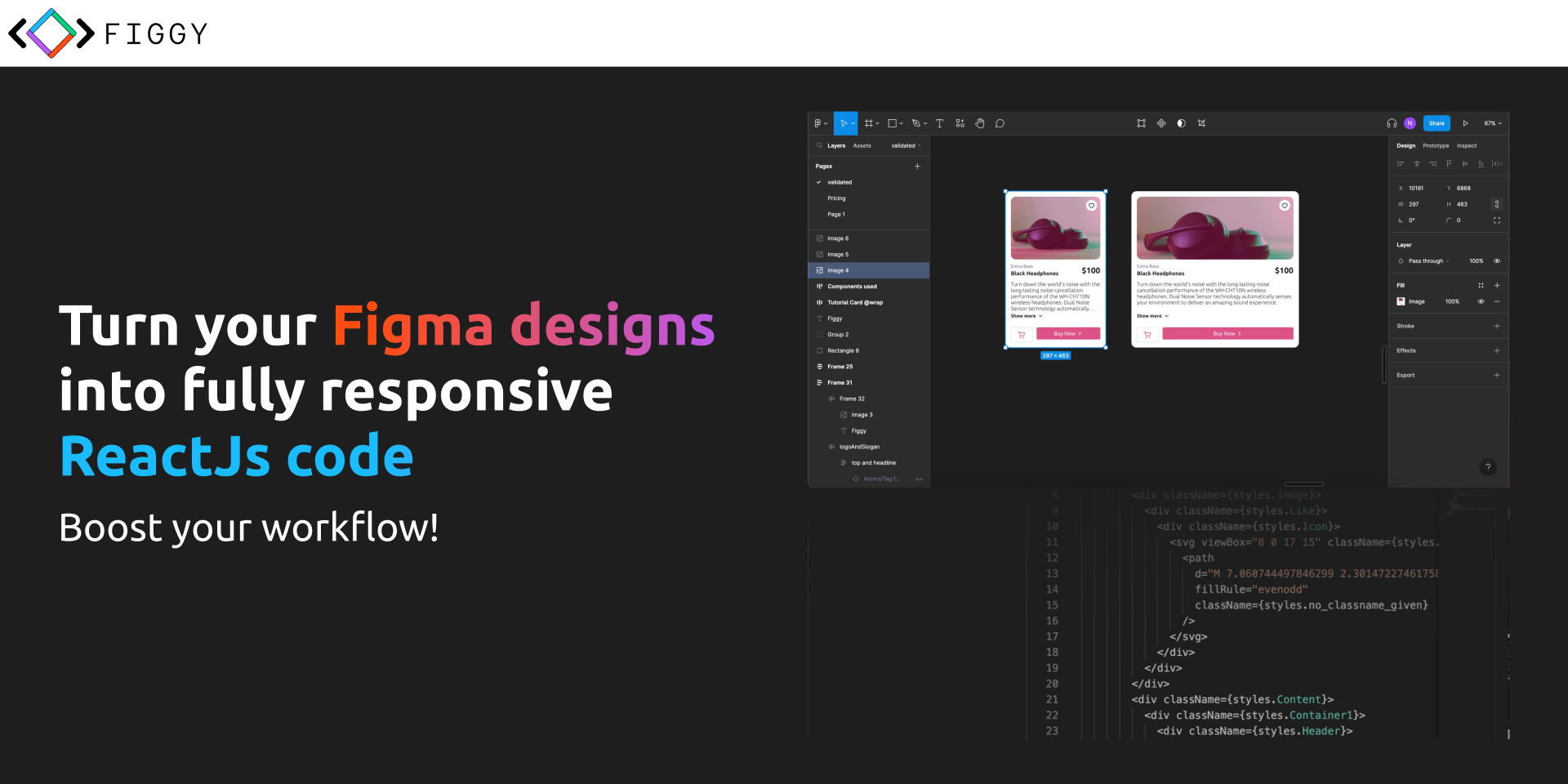 Figgy dev: Turn your Figma designs into React code